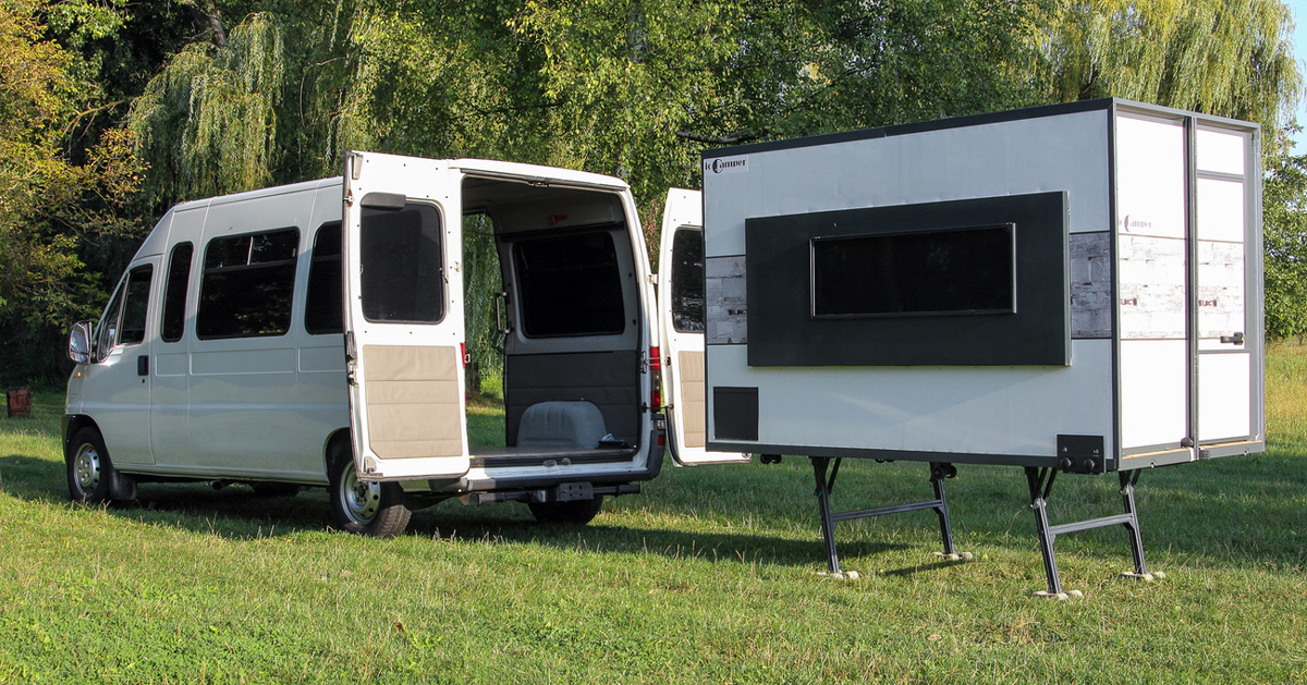 ioCamper is a transportable apartment that can be folded and packed ...