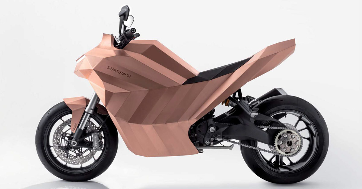 mario trimarchi designs copper motorcycle for de castelli