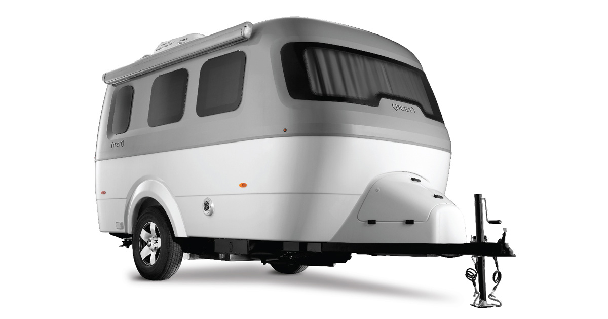 airstream's futuristic baby trailer is a luxury nest inside