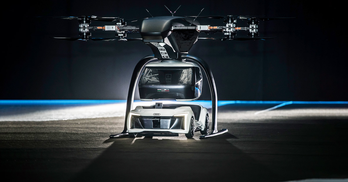 audi's 'all-electric and self-driving' flying car takes flight