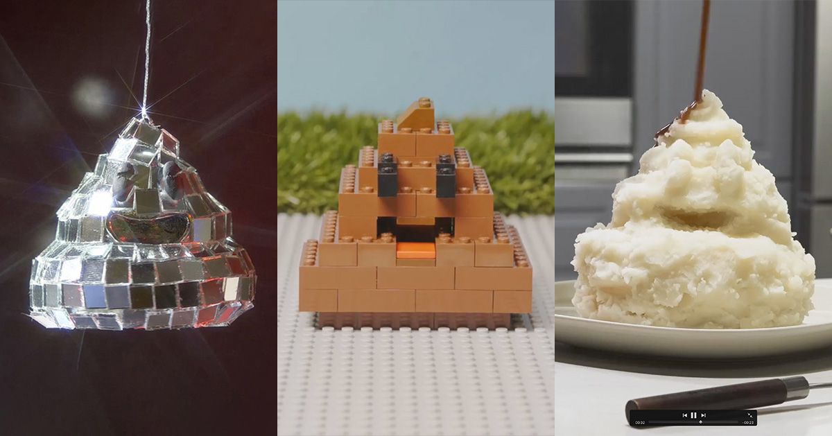 artist celebrates 10th anniversary of poop emoji with 50 interpretations