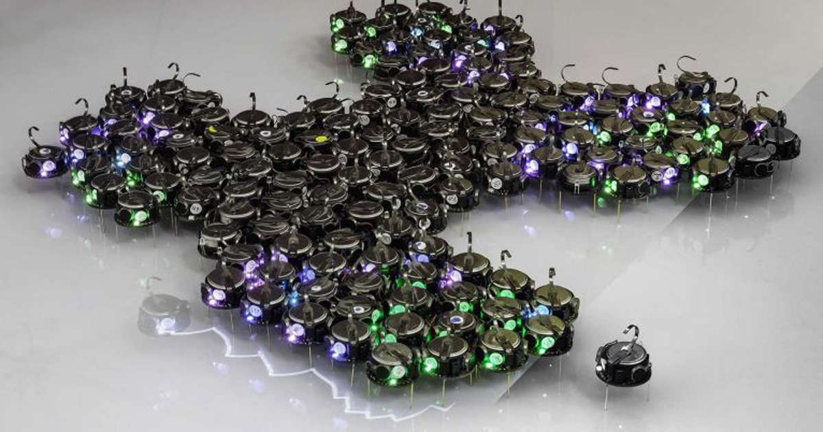 bio-inspired swarm robots form structures without instruction