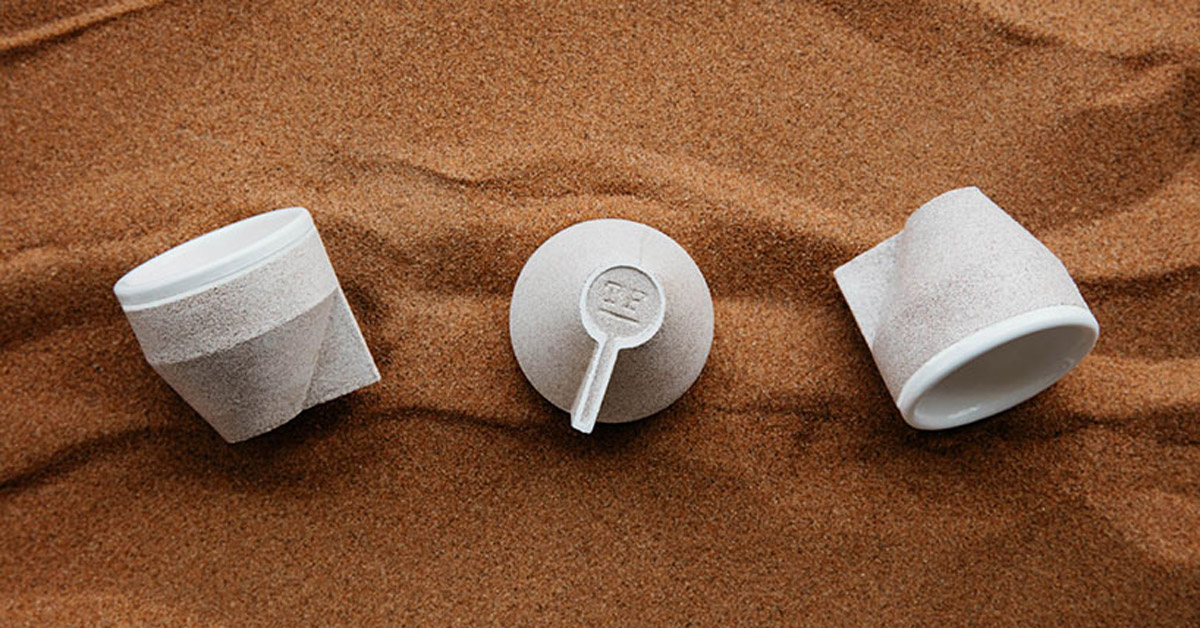 the foundry designs a coffee cup made of sand