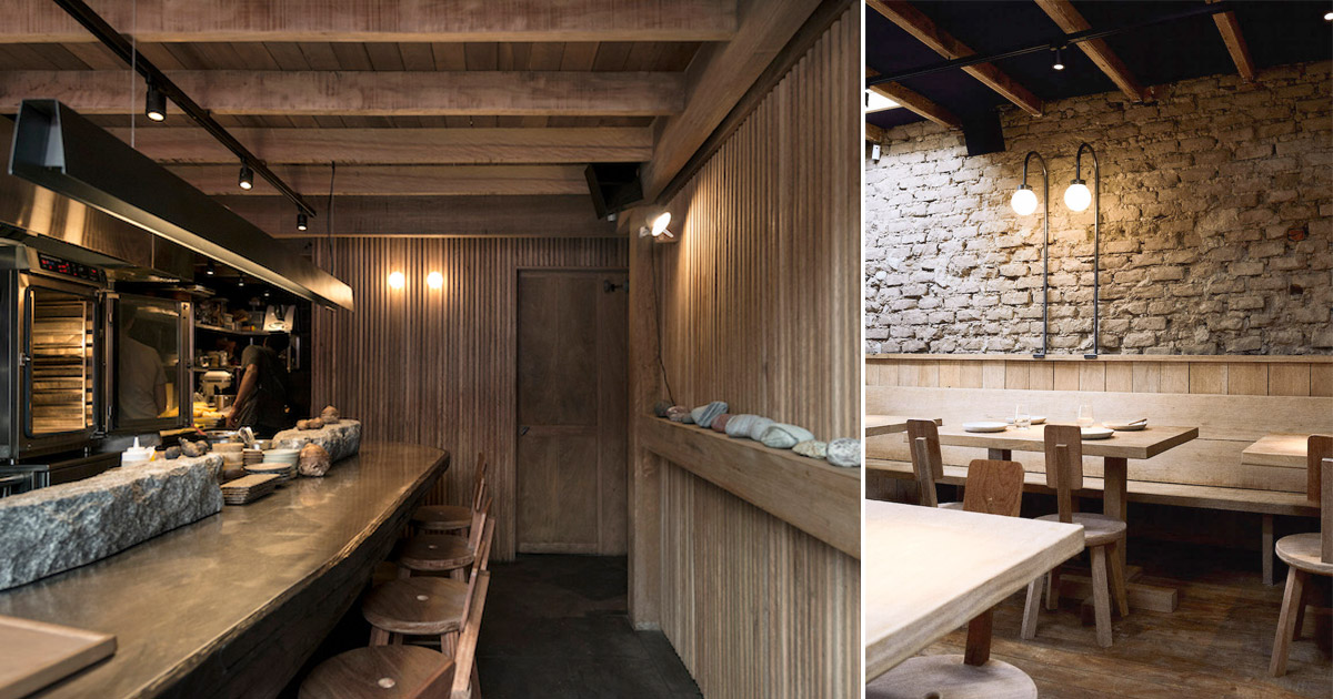 ghezzi novak and blanco use natural materials in cozy 'mérito' restaurant