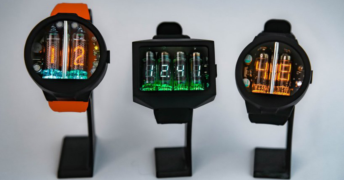 these watches use nixie tubes to display digits