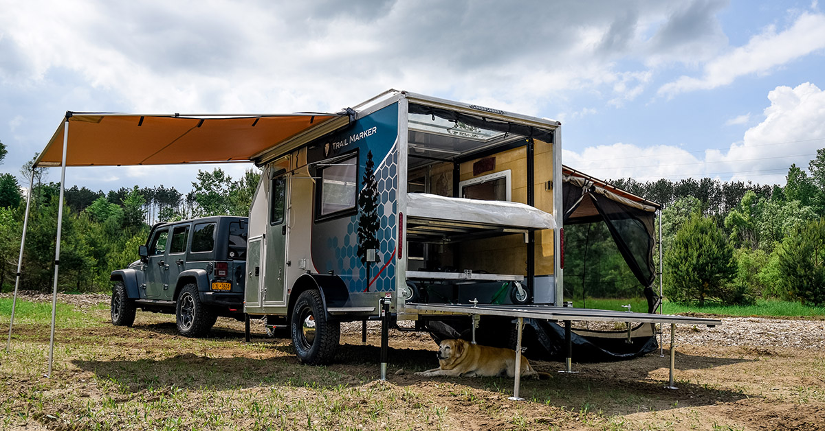 trail marker blends compact camping with cargo hauling