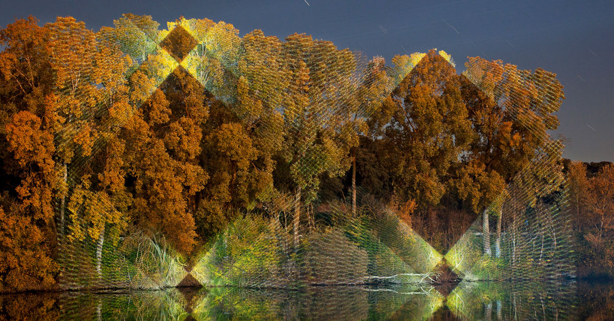 javier riera designs and projects geometric forms onto mountainous ...