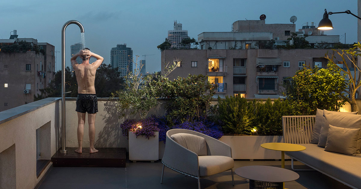 this holiday apartment in tel aviv features open rooftop terrace with ...
