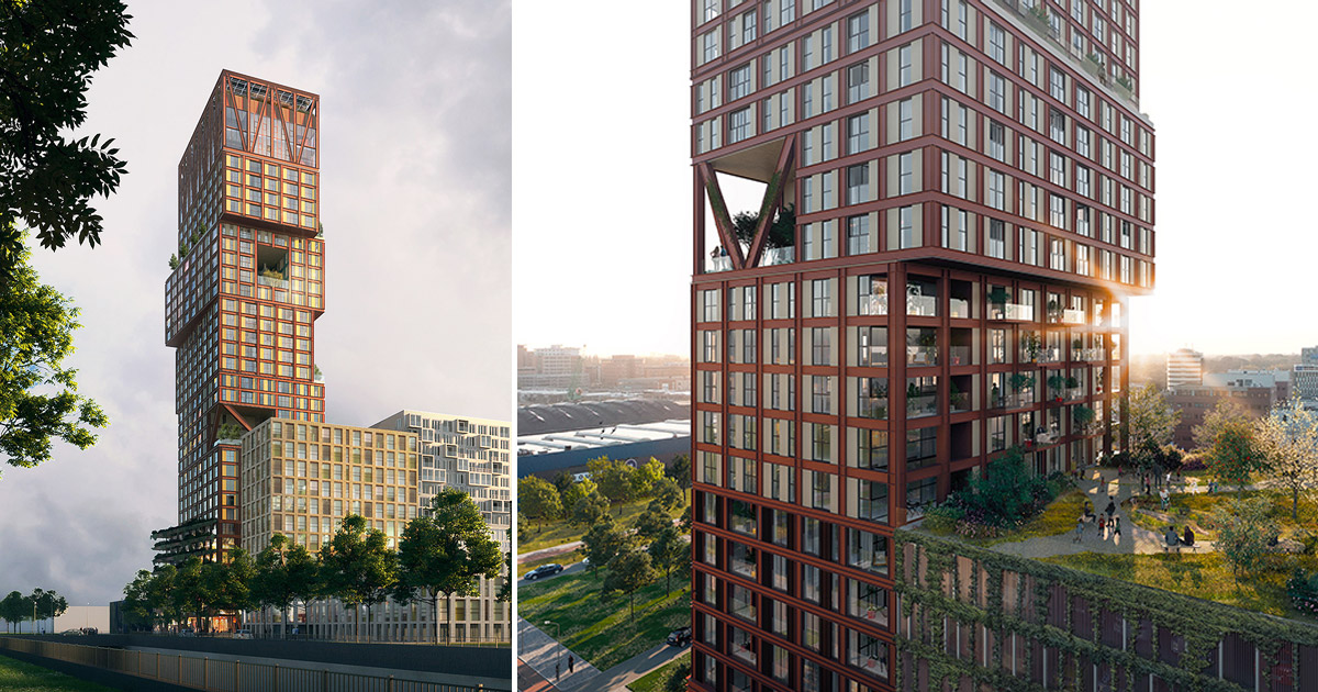 LEVS and flux create nature-inclusive residential tower in the hague