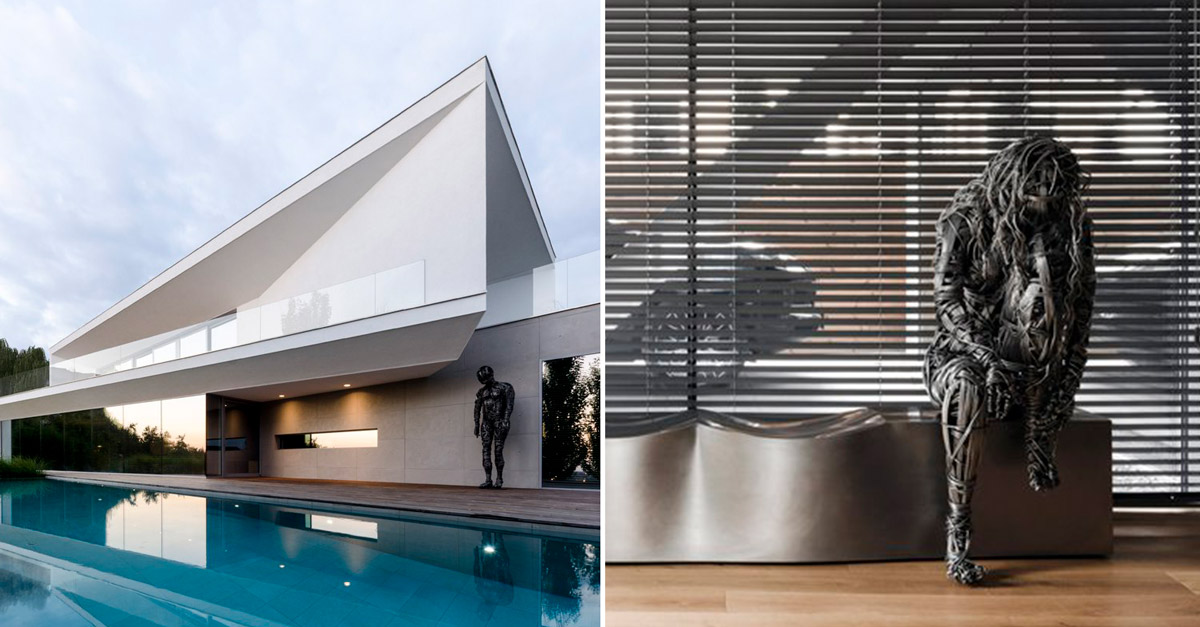 private house by line architects is conceived as an art gallery