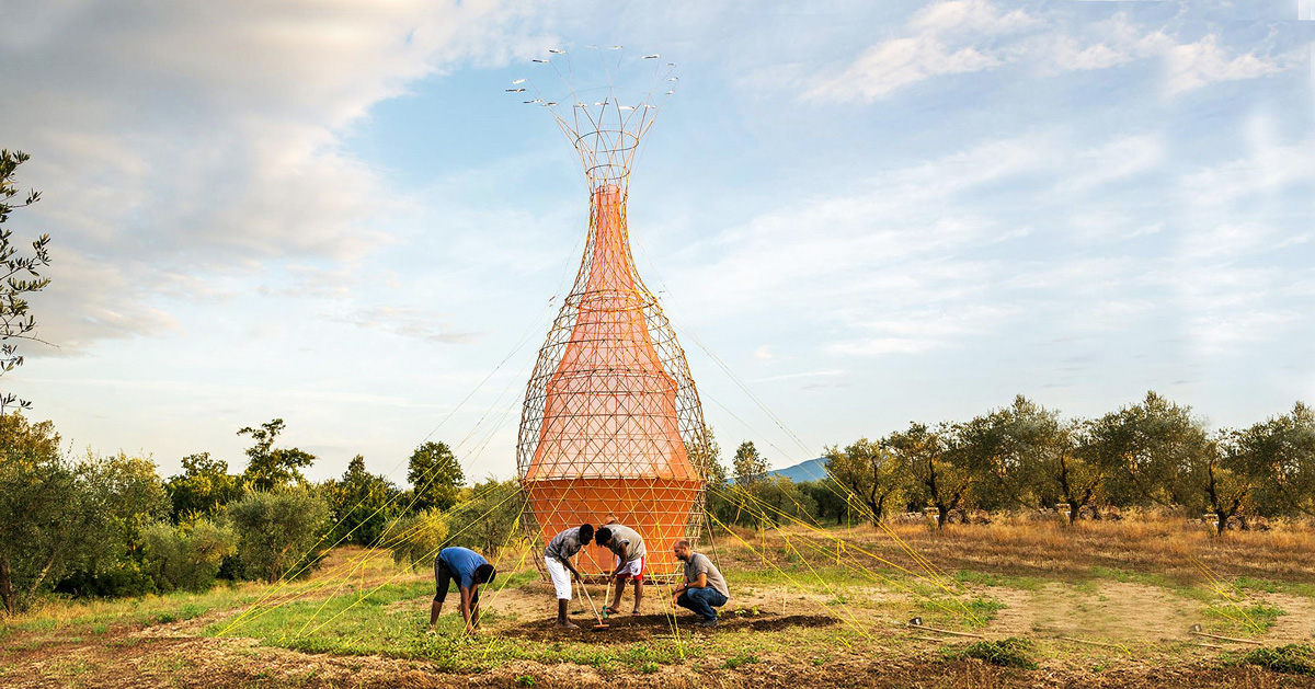 warka water towers collect clean drinking water from the 'lakes in the air'