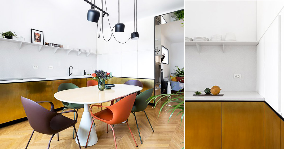 bogdan ciocodeica studio uses brass finishes to renovate a 1930's ...