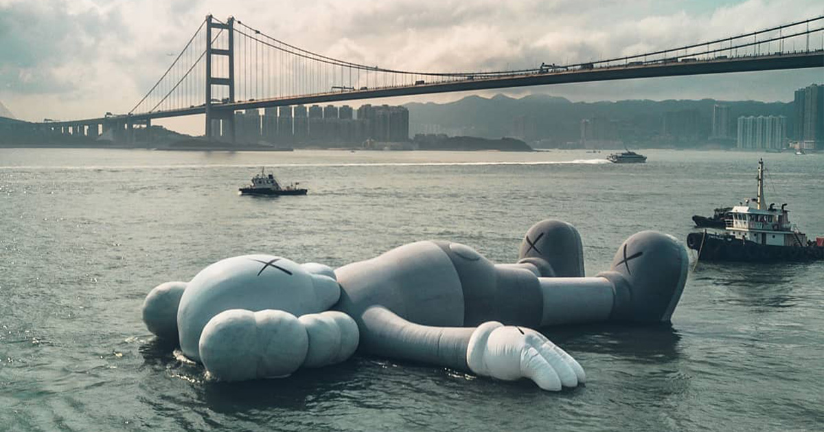 giant KAWS sculpture floating in hong kong harbor will float no longer