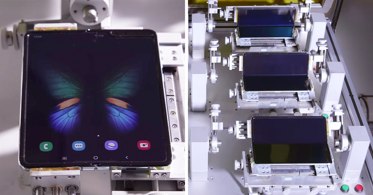 robots test samsung folding phone 200,000 times to prove its durability
