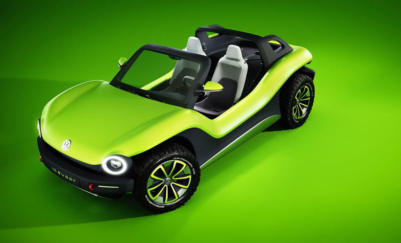bright green electric volkswagen ID reimagines the iconic beach buggy
