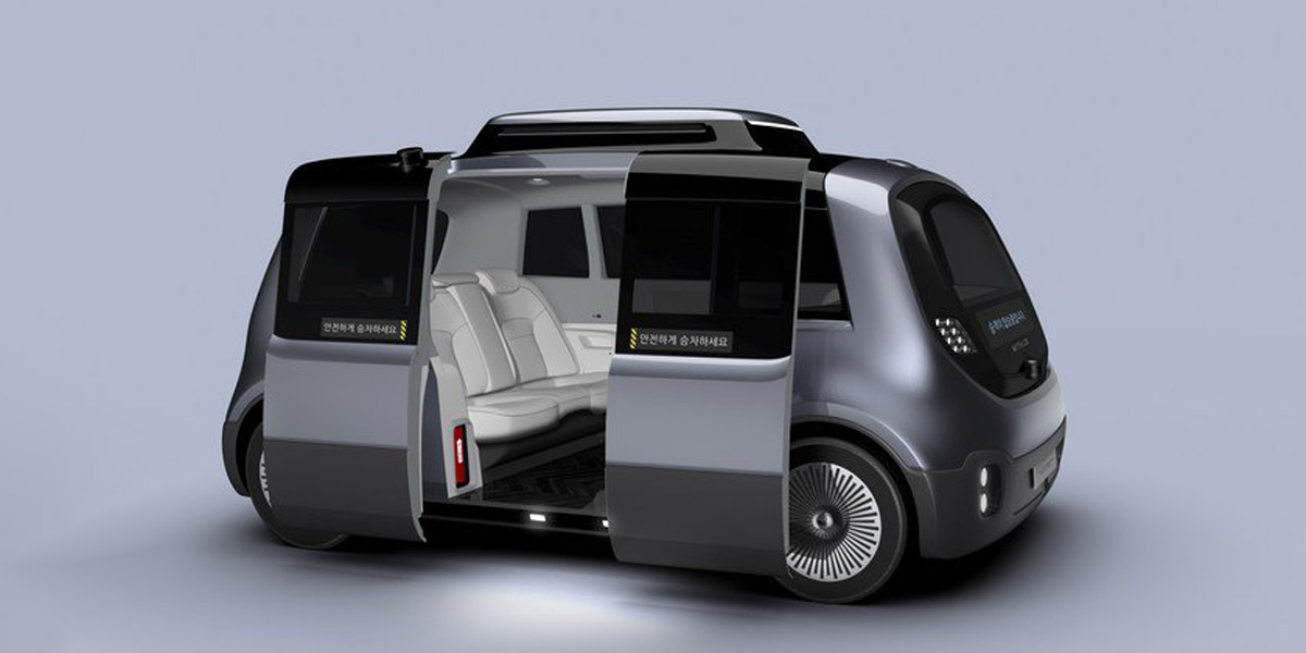 the self driving shuttle by KLIO imagines public transport of smart cities
