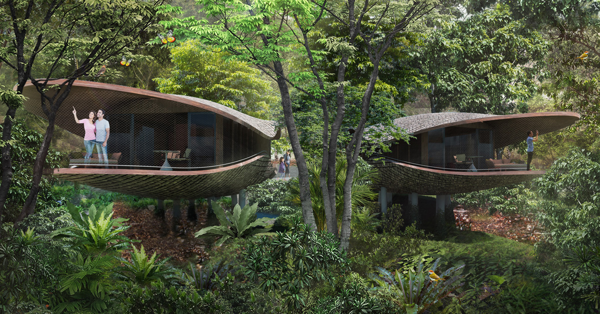 WOW architects designs eco-resort in singapore featuring 24 seedpod ...