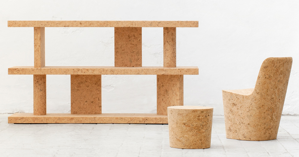 jasper morrison's cork furniture collection at new york's kasmin gallery