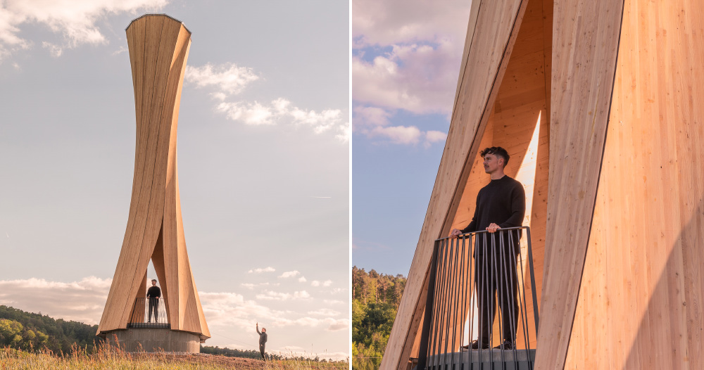 ICD/ITKE university of stuttgart build 'urbach' tower from self-shaping ...