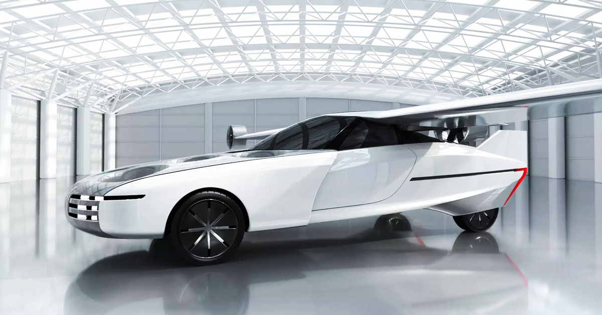 aska flying car concept uses folding-wing mechanism to take off
