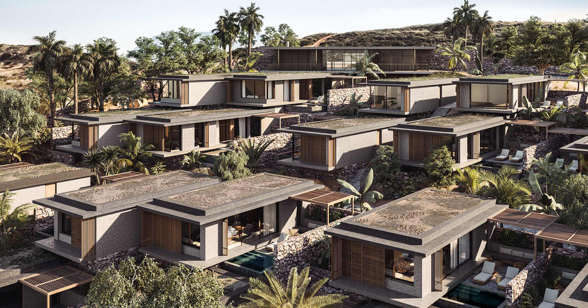 interlocking villas combining concrete + timber make the casa cook ...