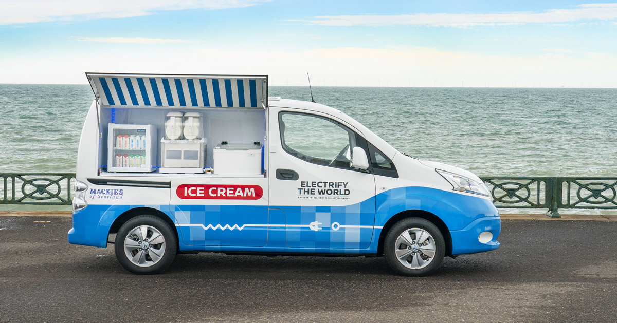 nissan debuts zero-emission ice cream van that uses twitter to entice ...