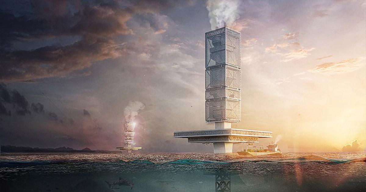 FILTRATION is a floating skyscraper envisioned to recycle garbage