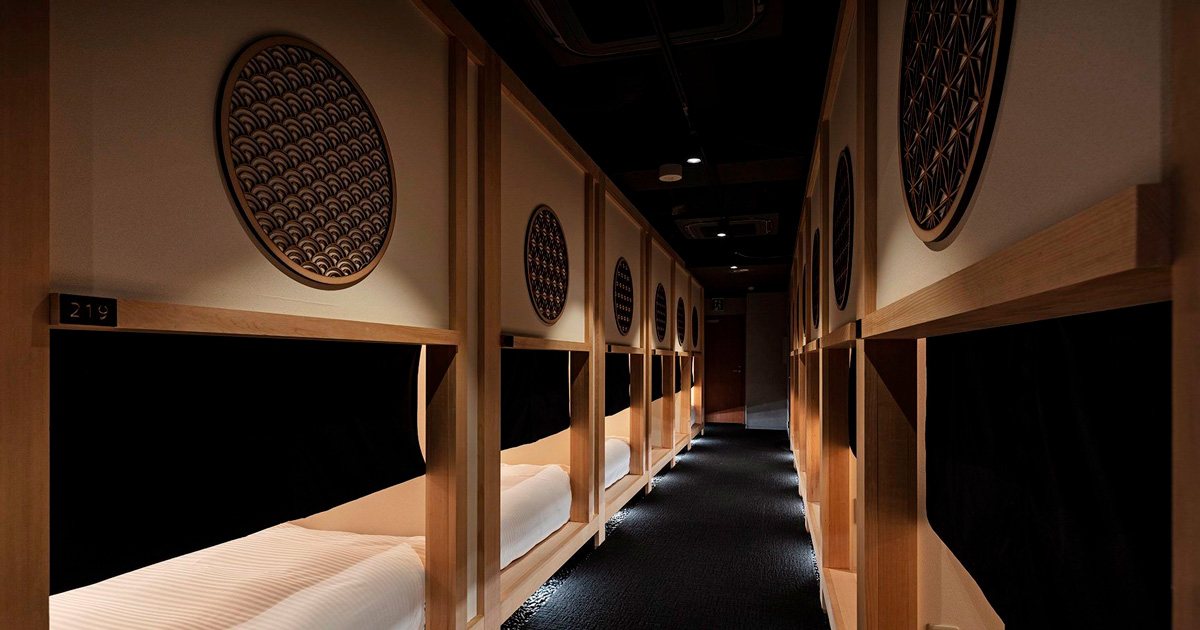 a reinterpreted capsule hotel in tokyo with japanese tea-house style