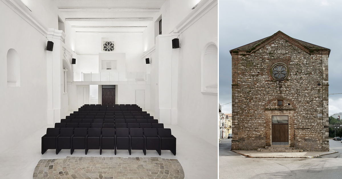 luigi valente + mauro di bona restore an italian church to create a theater
