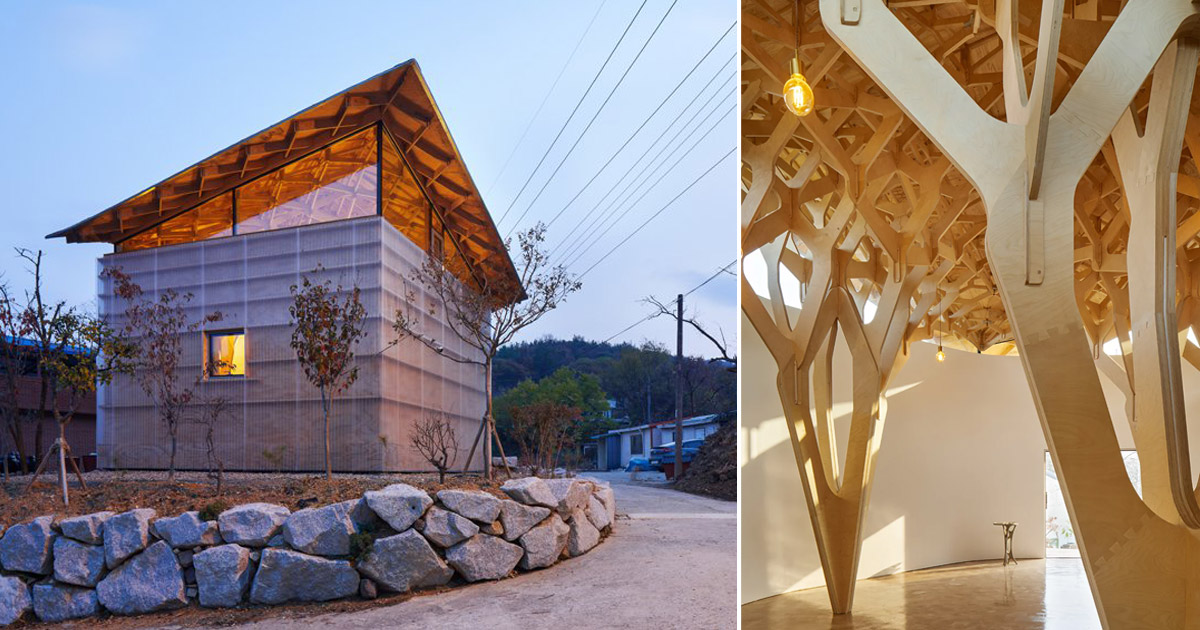 JK-AR builds the house of three trees in south korea