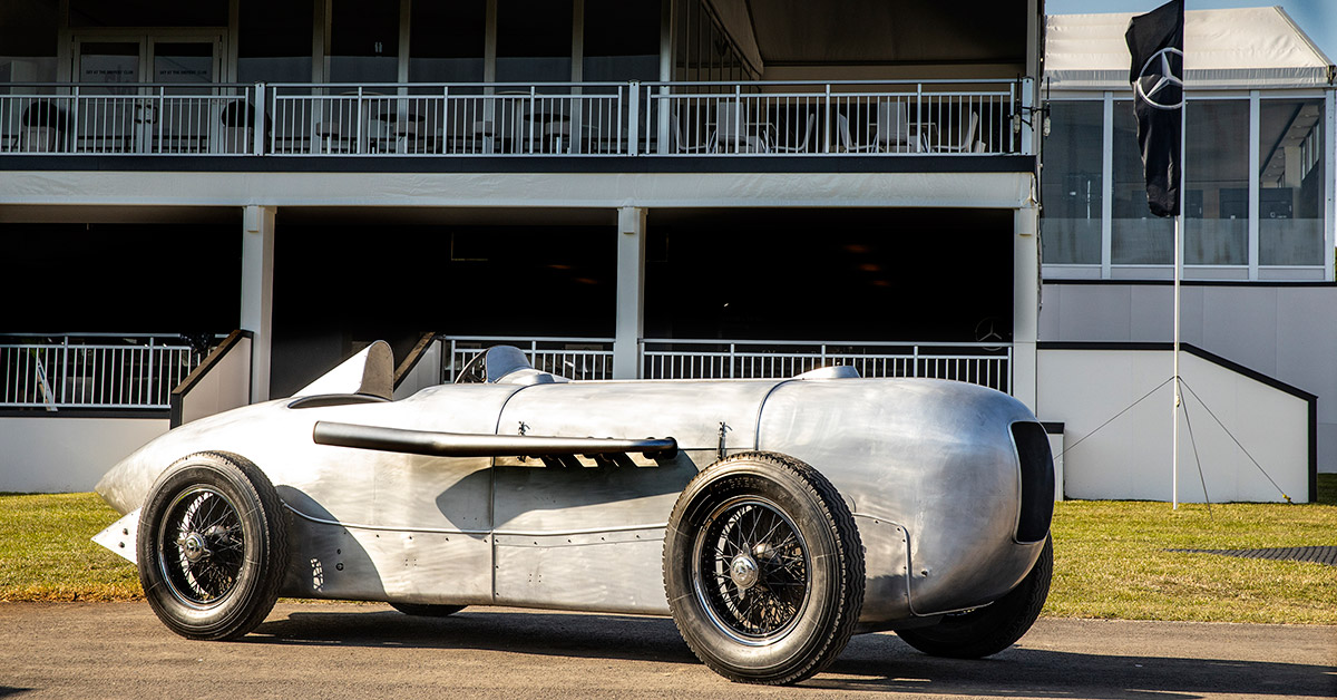 driving premiere of the mercedes-benz SSKL racing car at pebble beach
