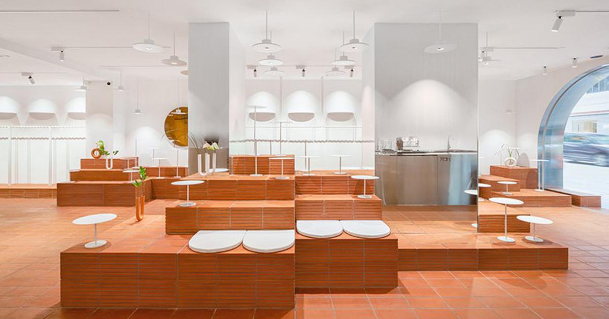 clap studio designs fashion cafe HER to be like landing on a new planet