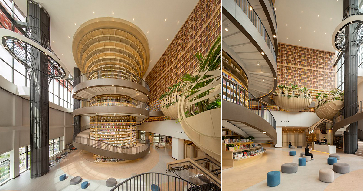 HMA forms M.I. bookstore around a massive circular bookcase in china