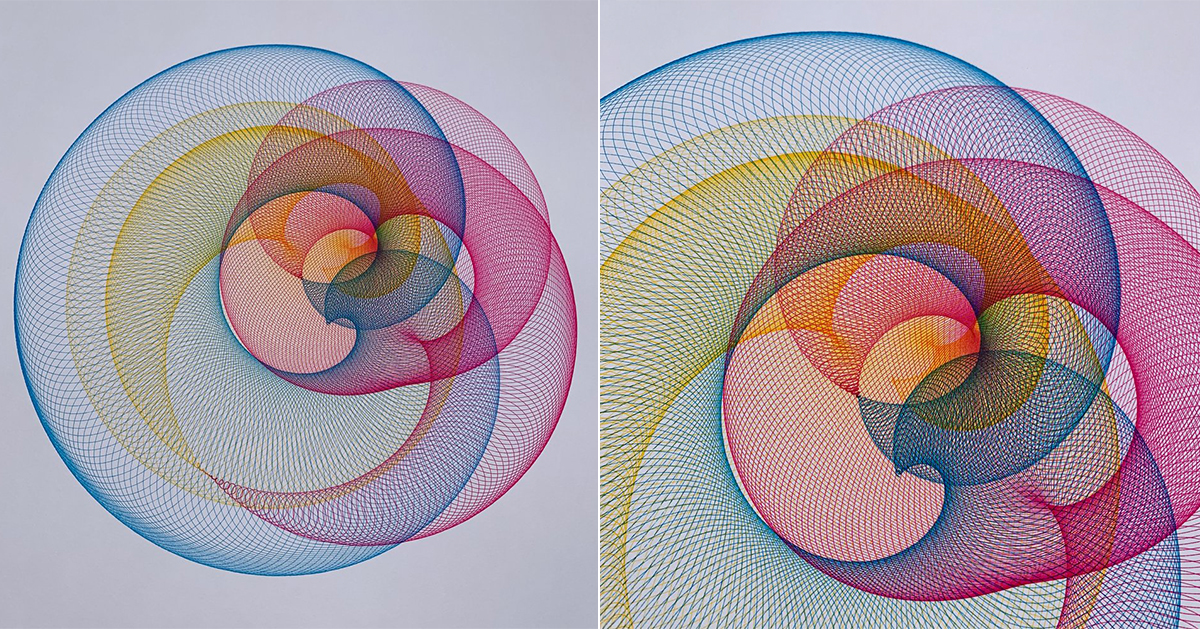 james nolan gandy's drawing machines produce geometric artworks