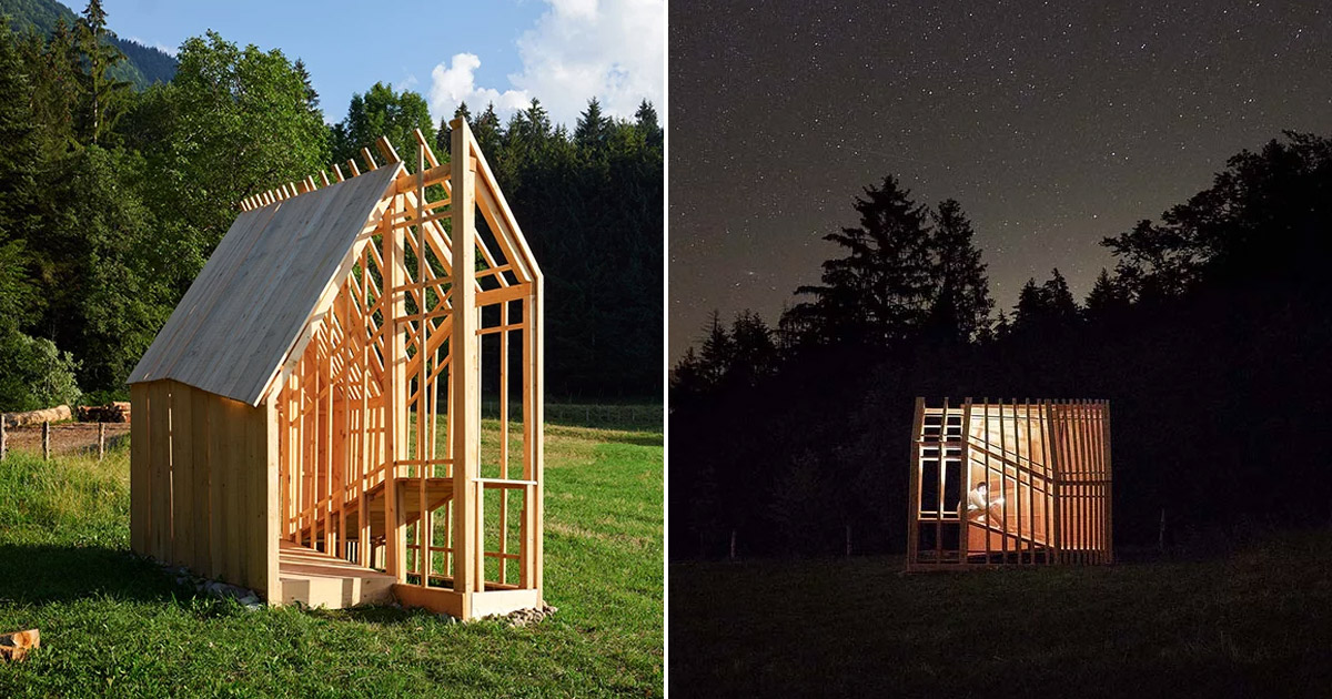 JCPCDR nestles 'the observatory' timber cabin in a forest in france