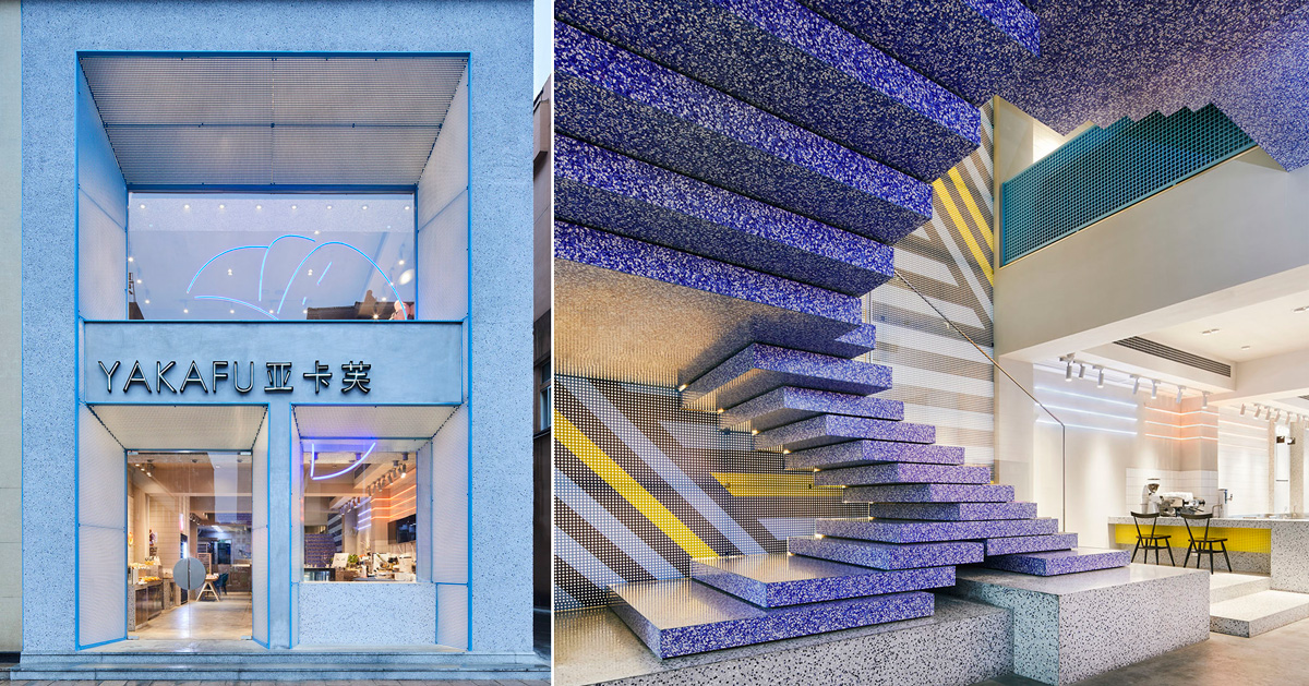 KCA composes yakafu DIY bakery in china with geometric terrazzo blocks