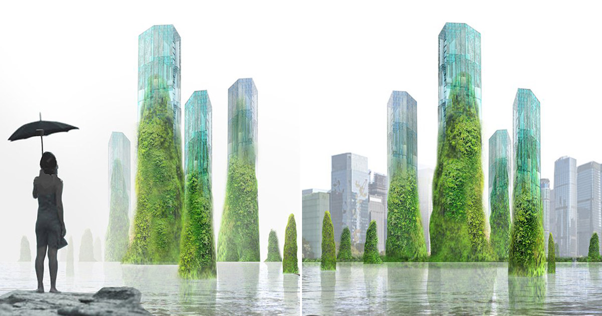 XTU architects proposes green covered towers in shenzhen, china