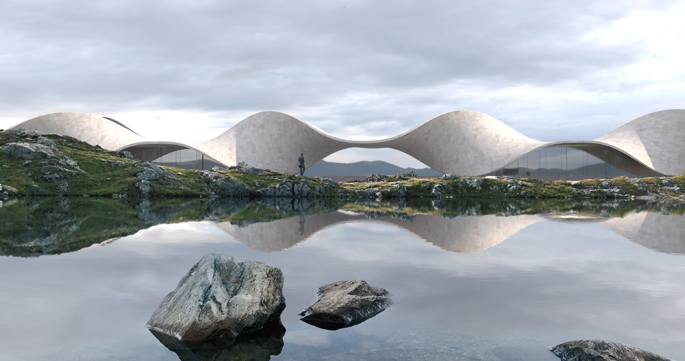 antony gibbon's 'twine' house expresses organic softness in concrete