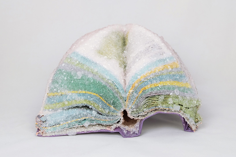 alexis arnold turns found books into crystalized 'artifacts'