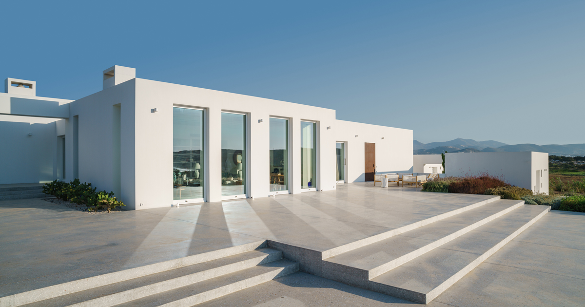 Modern Greek Island Architecture A Modern Greek Villa Built Into The