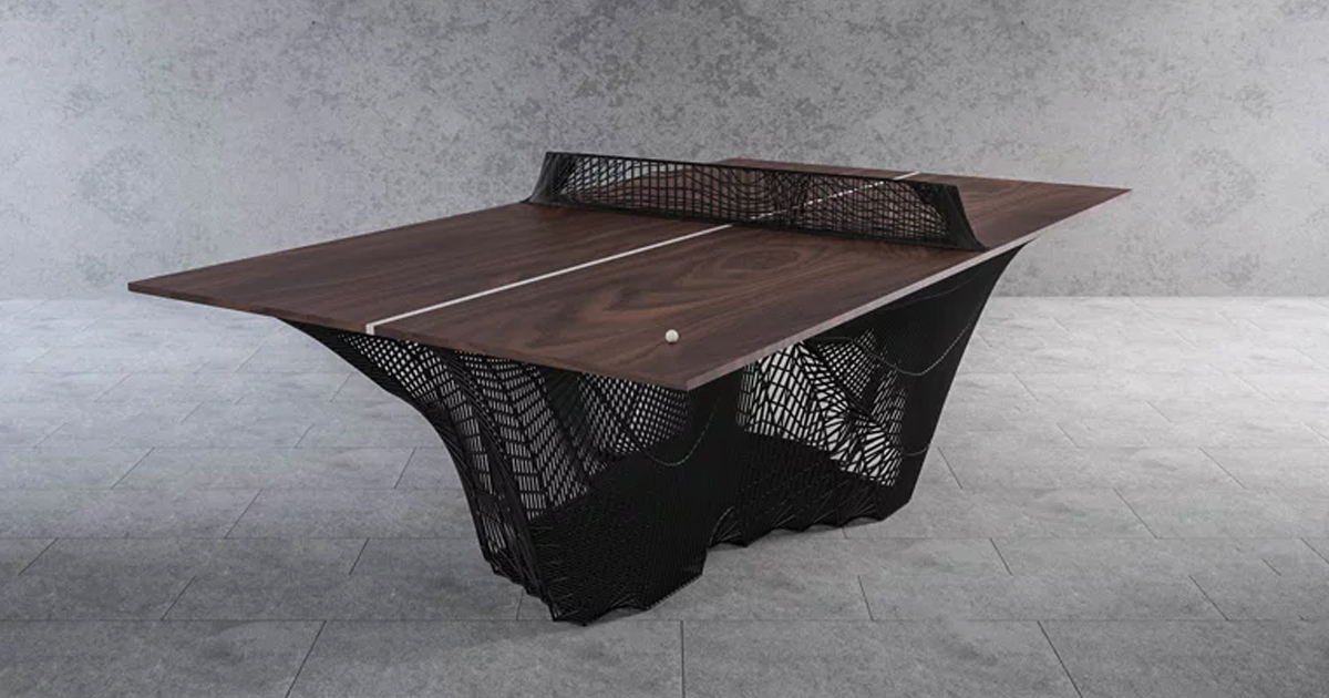stelios mousarris 3D prints a mountain shaped ping pong table