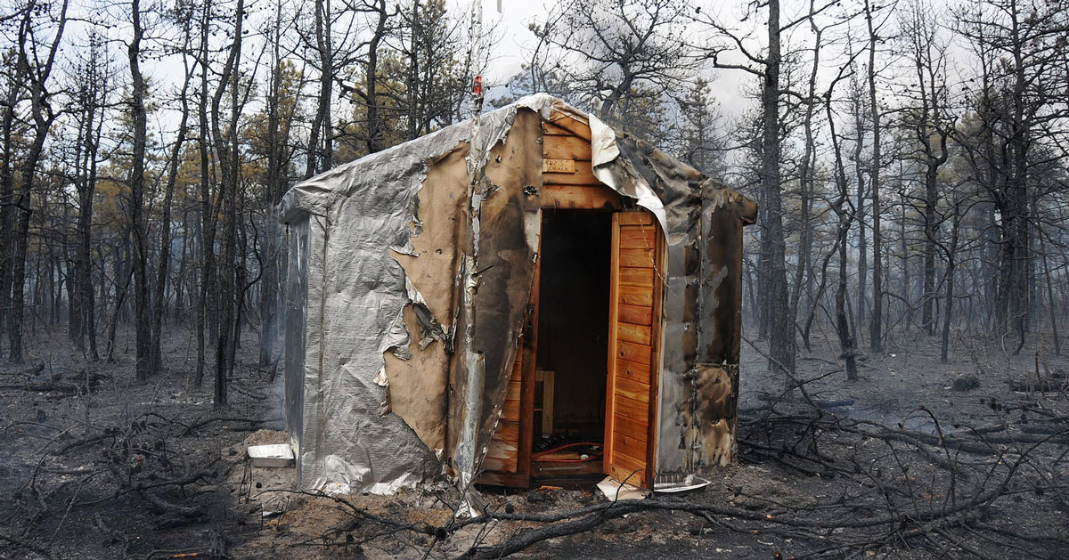 engineers created a huge foil blanket that protects homes from forest fires