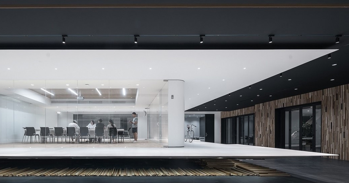 DUTS design creates a 'floating' conference room inside shanghai office