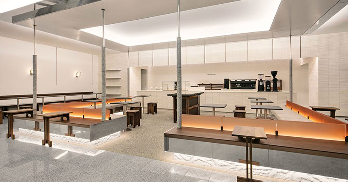 labotory integrates korean construction into modern coffee shop in seoul