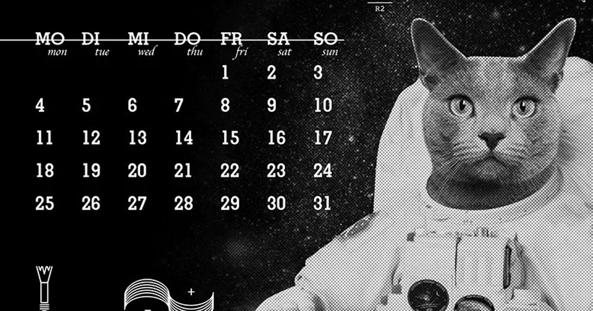 otavio santiago designs a retrofuturistic, space-themed pet calendar ...