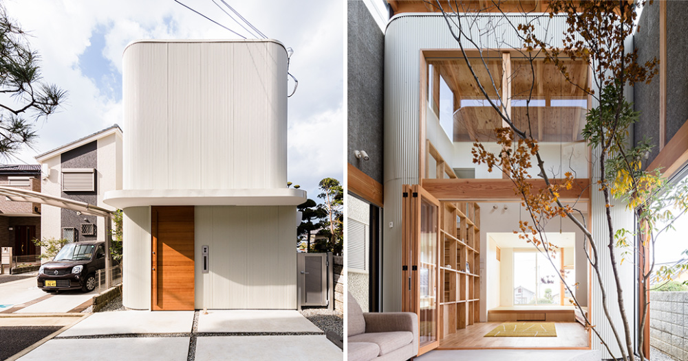 satoshi saito's 'melt' house in osaka encloses an indoor garden