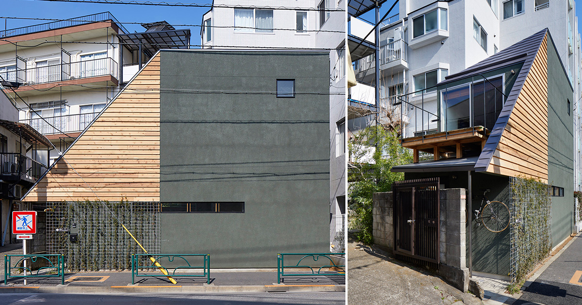 sinato builds three-story wooden house in tokyo as intricate single room