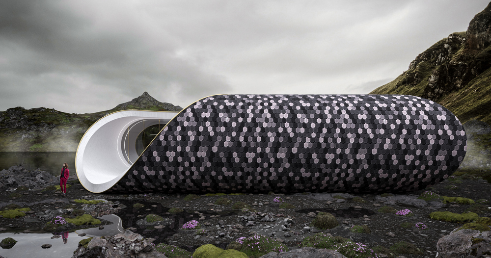wafai sculpts the 'scandinavian seashell house' as a single organic form