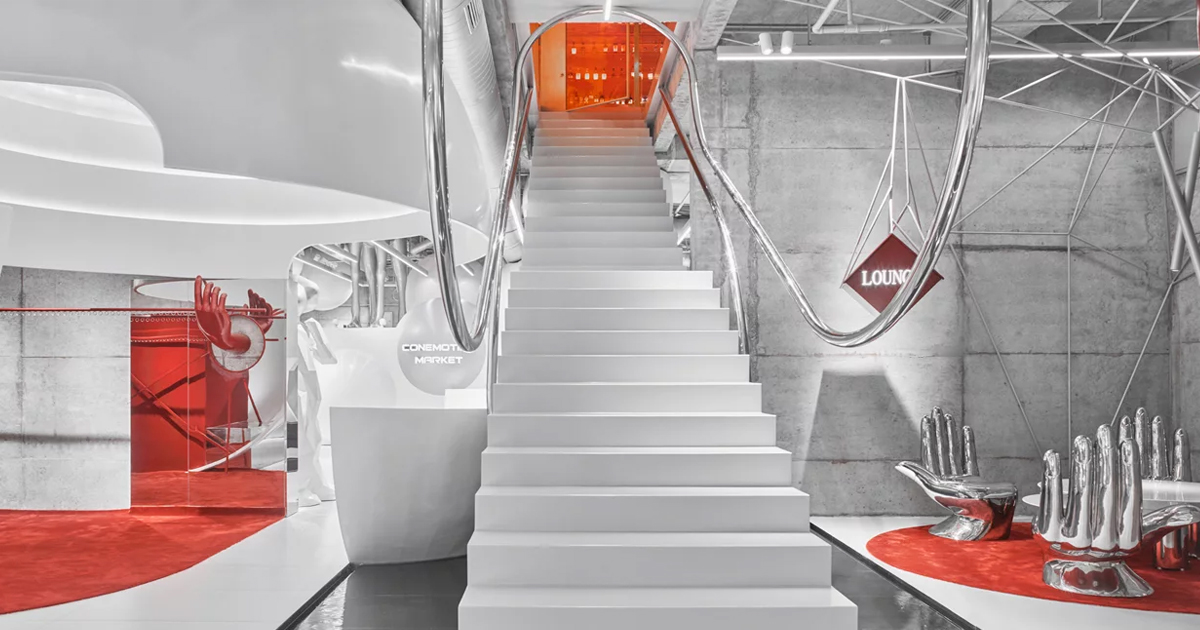 colored acrylic plates adorn yebin design's retail space in shenzhen