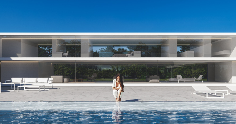 fran silvestre recalls classical roman spaces with 'compluvium house'
